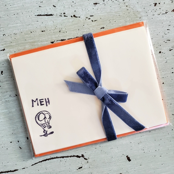 Office | Blue And Orange Stationery Set With Ribbon | Poshmark